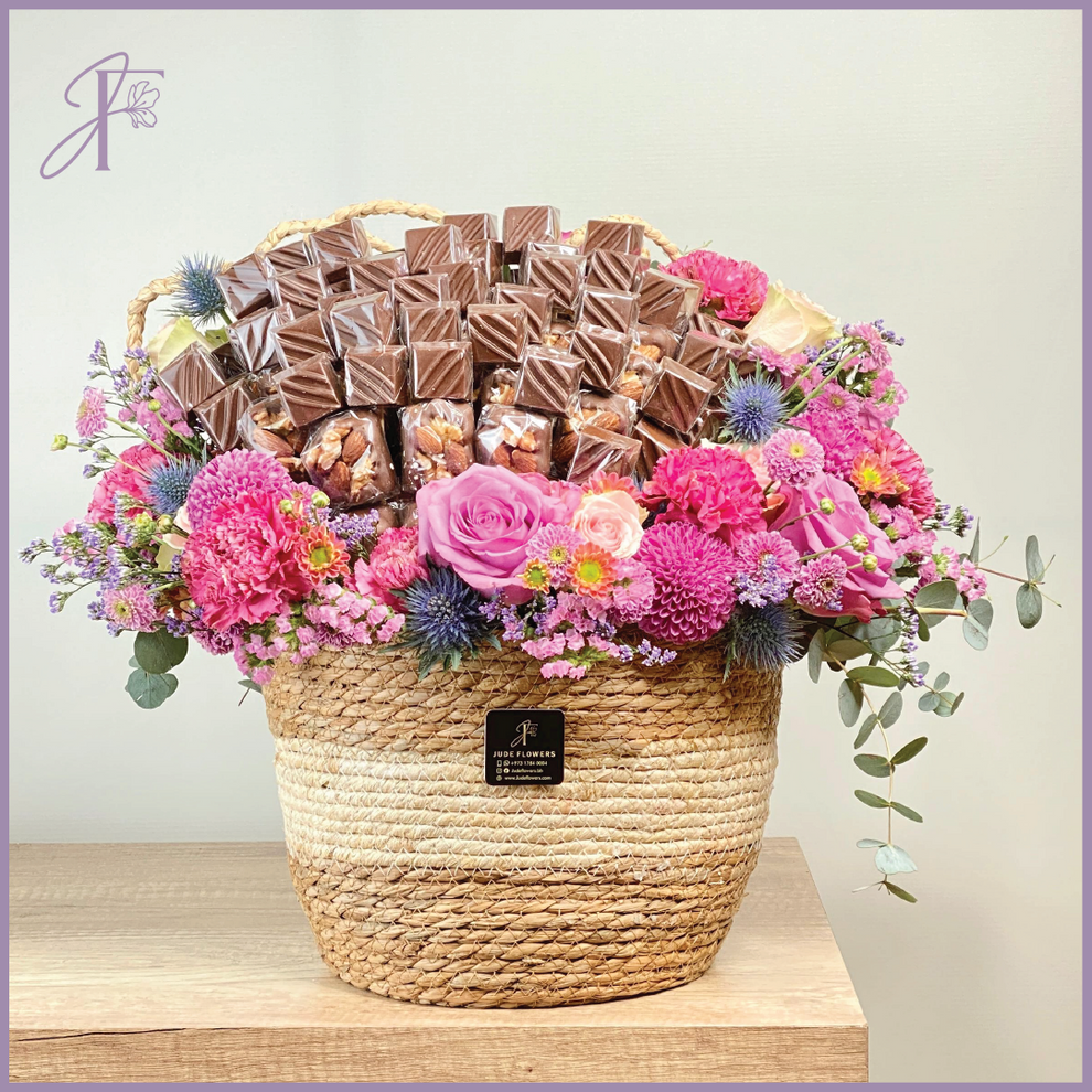 Dolcetta’s Floral Grandeur Basket by Jude Flowers – Jude Flowers WLL